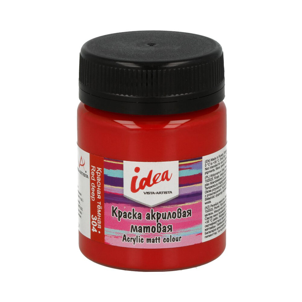 Краска акриловая "VISTA-ARTISTA" idea для декора матовая IMA-50 50 мл 304 Красная темная (Red deep)