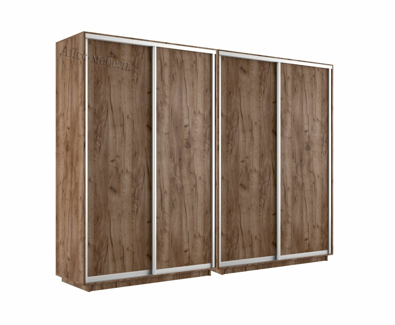 Система из двух шкафов-купе 2,4 Экспресс 4-х дверный 240 х 220 х 45 ЛДСП Крафт табачный
