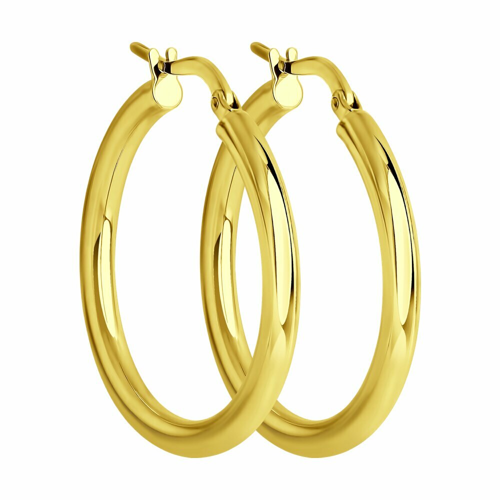 Серьги конго, желтое золото, 585 проба