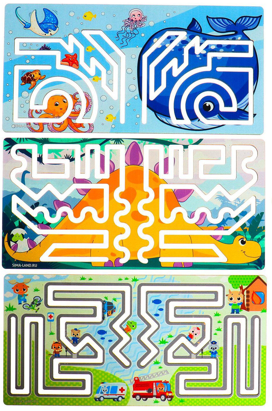 Деревянные Межполушарные доски "Лабиринт" для игры двумя руками одновременно, развитие полушарий мозга, нейротренажер для детей, готовим руку к письму, набор 3 шт.