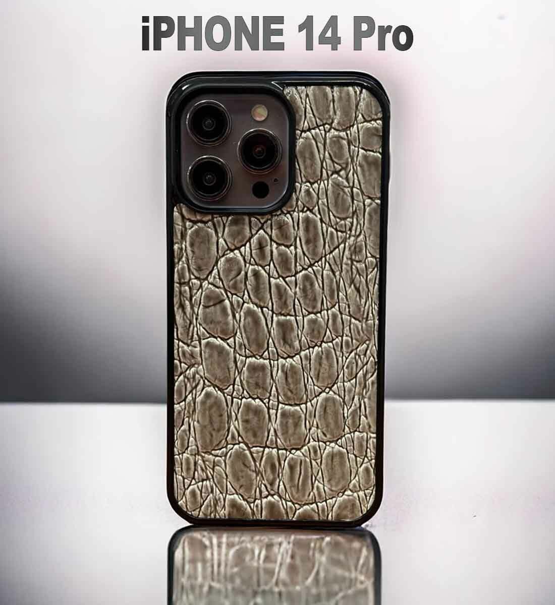 Чехол для IPhone 14 Pro из графитово-серой кожи