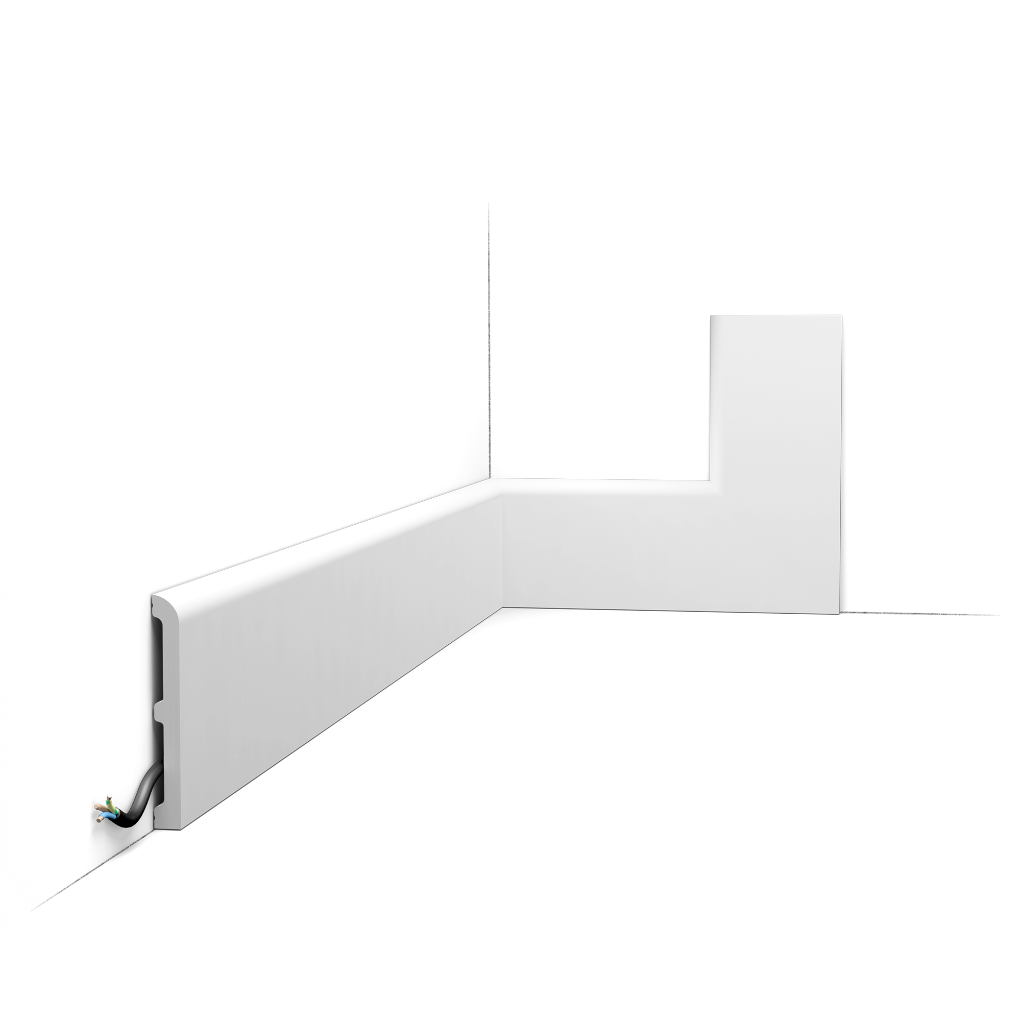 Плинтус ORAC Decor SX184, дюрополимерный, влагостойкий, ударопрочный, под покраску, длина 2 метра, 1 шт.