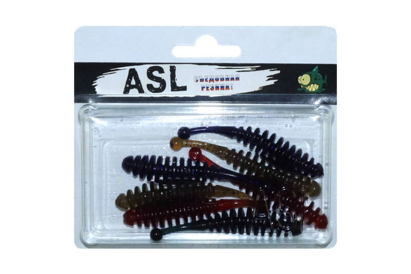 Силиконовая приманка ASL "Бу-Бу" цвет "mix 2" L-5см (2"), 10шт/уп