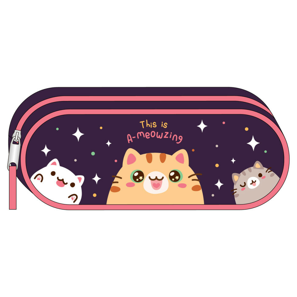 Пенал 210*80*45 ArtSpace "Star cats", полиэстер, 365008