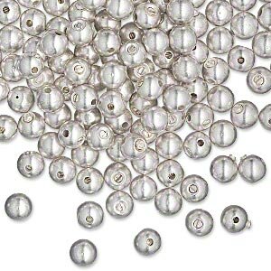 Кримп, 4мм, шарик, закручивающийся, базовый материал - медь, посеребренный, 1 шт.