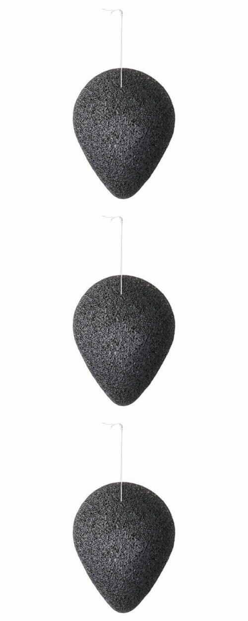 Purito Спонж косметический Bamboo Charcoal Konjac Sponge, 3 шт.
