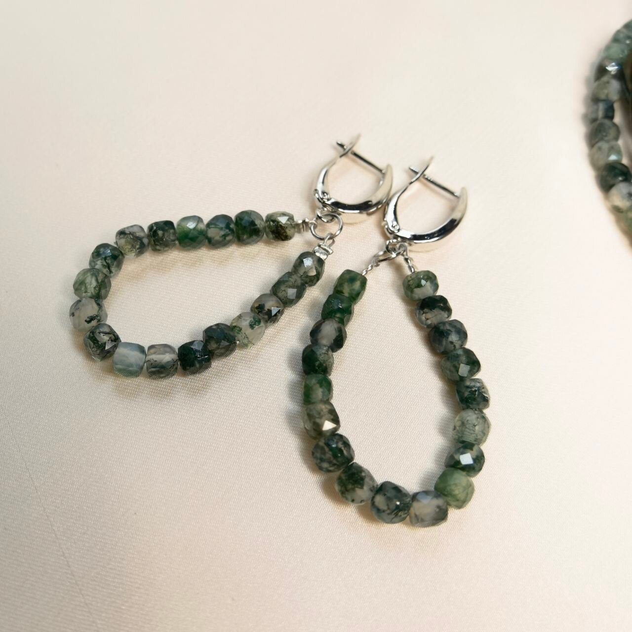 Серьги, агат