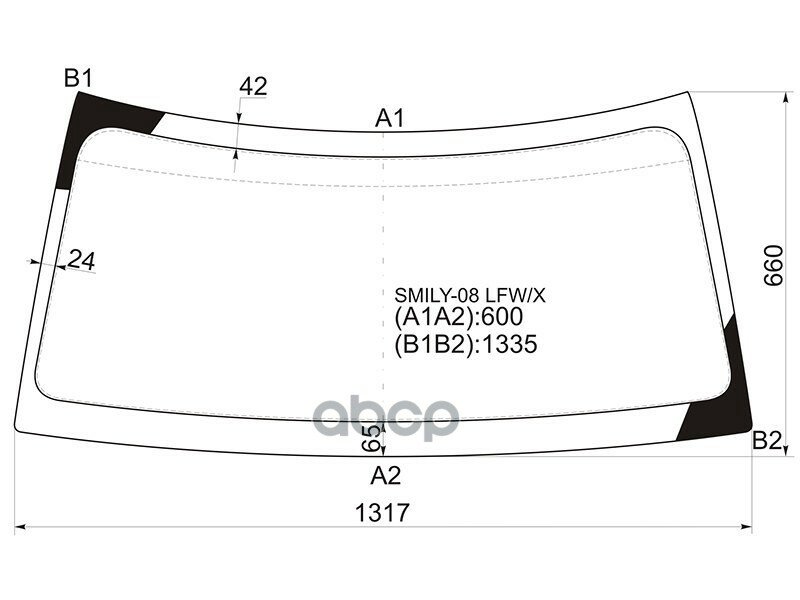 Стекло лобовое Lifan Smily 10-17 XYG арт. SMILY-08 LFW/X