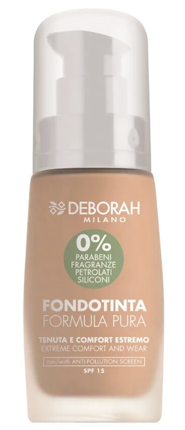 Тональная основа для лица Deborah Milano Formula Pura Foundation, тон 02 Бежевый, 30 мл