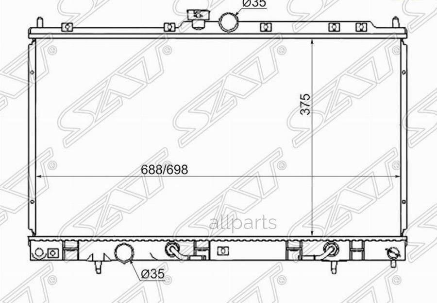 SAT SG-MC0001-CS-R Радиатор Mitsubishi Lancer 02-10 / Lancer Cedia 00-03