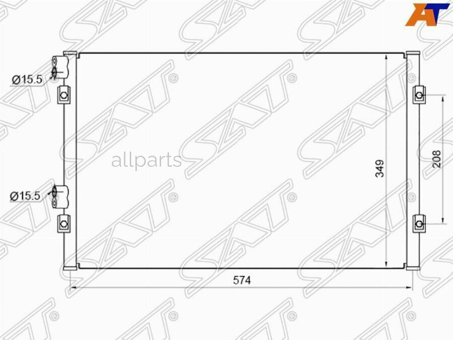 SAT ST-CR61-394-0 Радиатор кондиционера Chrysler PT Cruiser 00-10