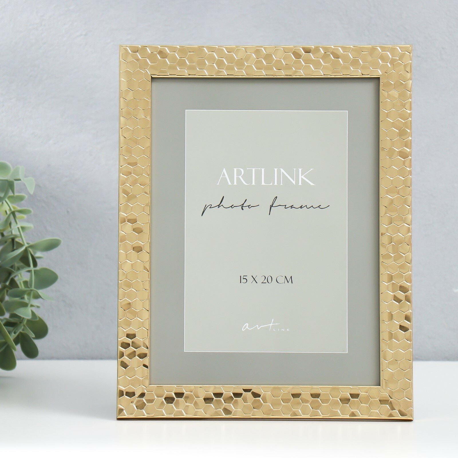 Фоторамка для фото 10×15 см "Stella" материал пластик, цвет золото