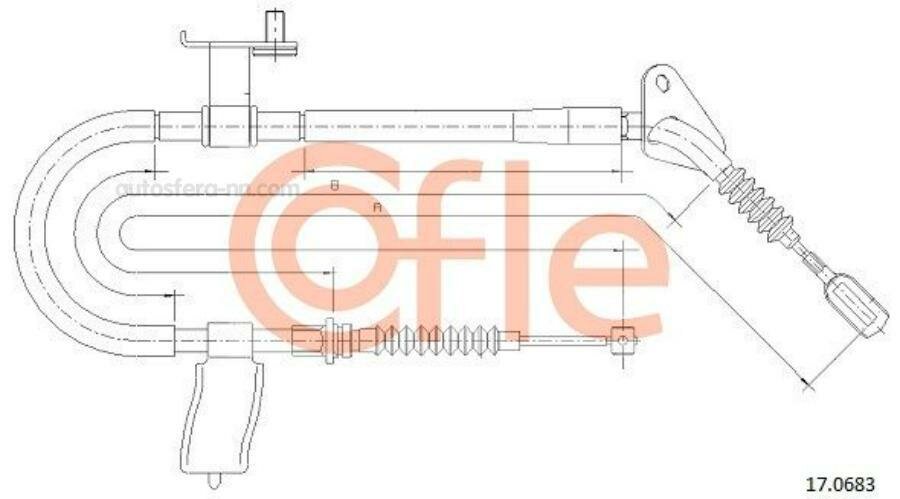COFLE 92170683 трос ручника л.\ Mazda 323 BA 1.3-1.8 94> 4/5doors