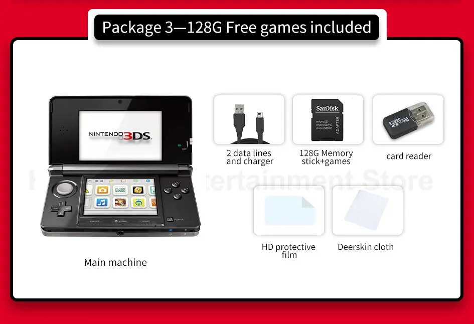 Nintendo 3DS, 128 ГБ, Package 3-128Gb