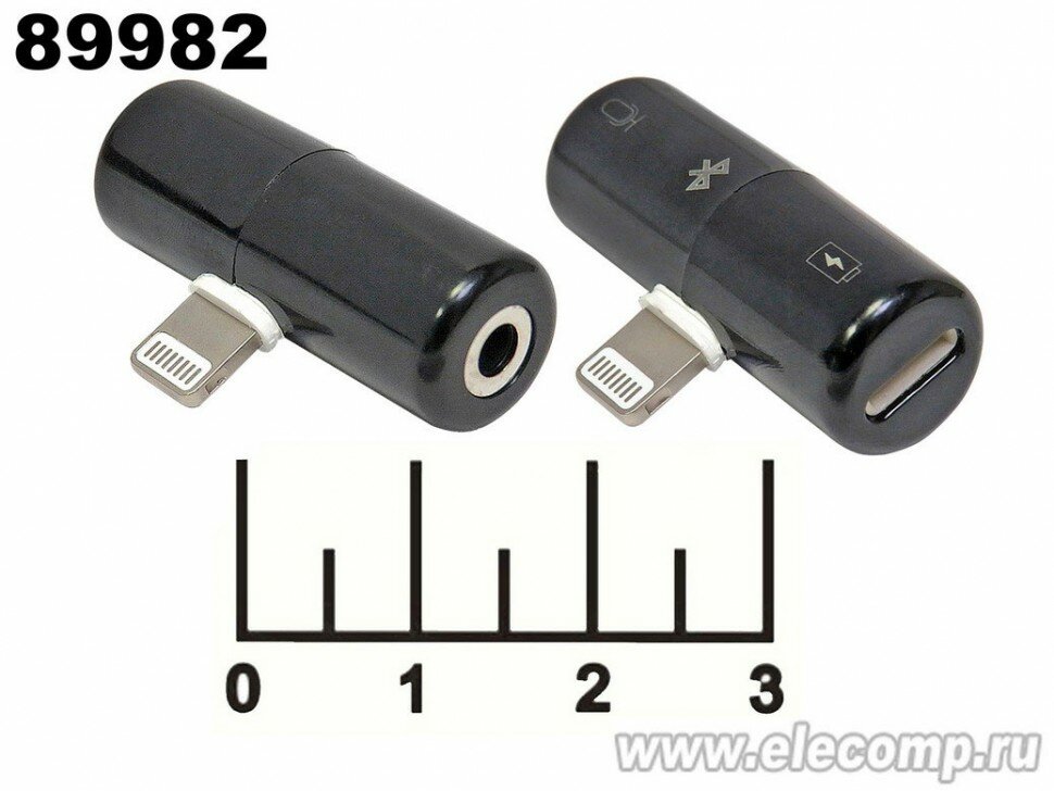 Переходник Lightning штекер/AUD 3.5 гнездо + Lightning гнездо WA-015 Walker