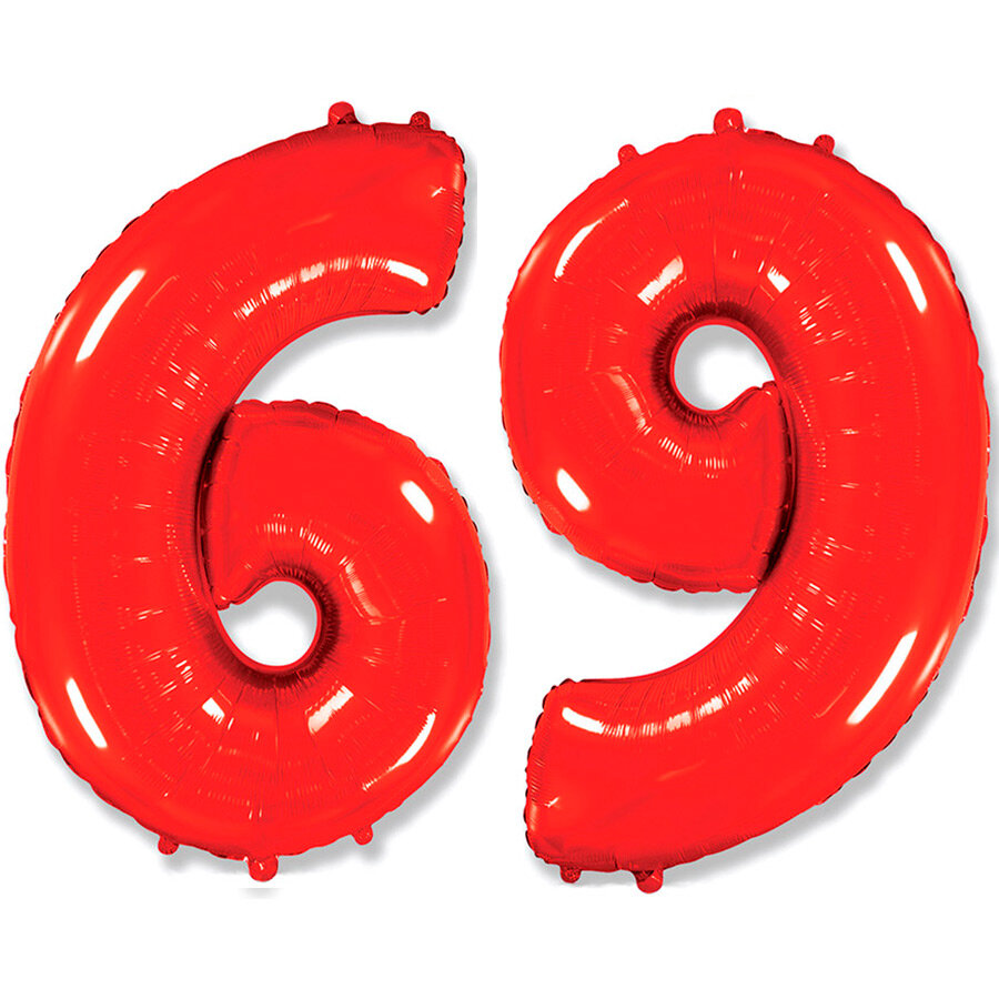 Воздушный шар из фольги. Цифра 6, Красный (40'/102 см, ESP)