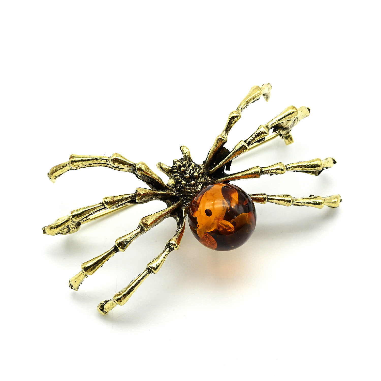 Брошь, янтарь