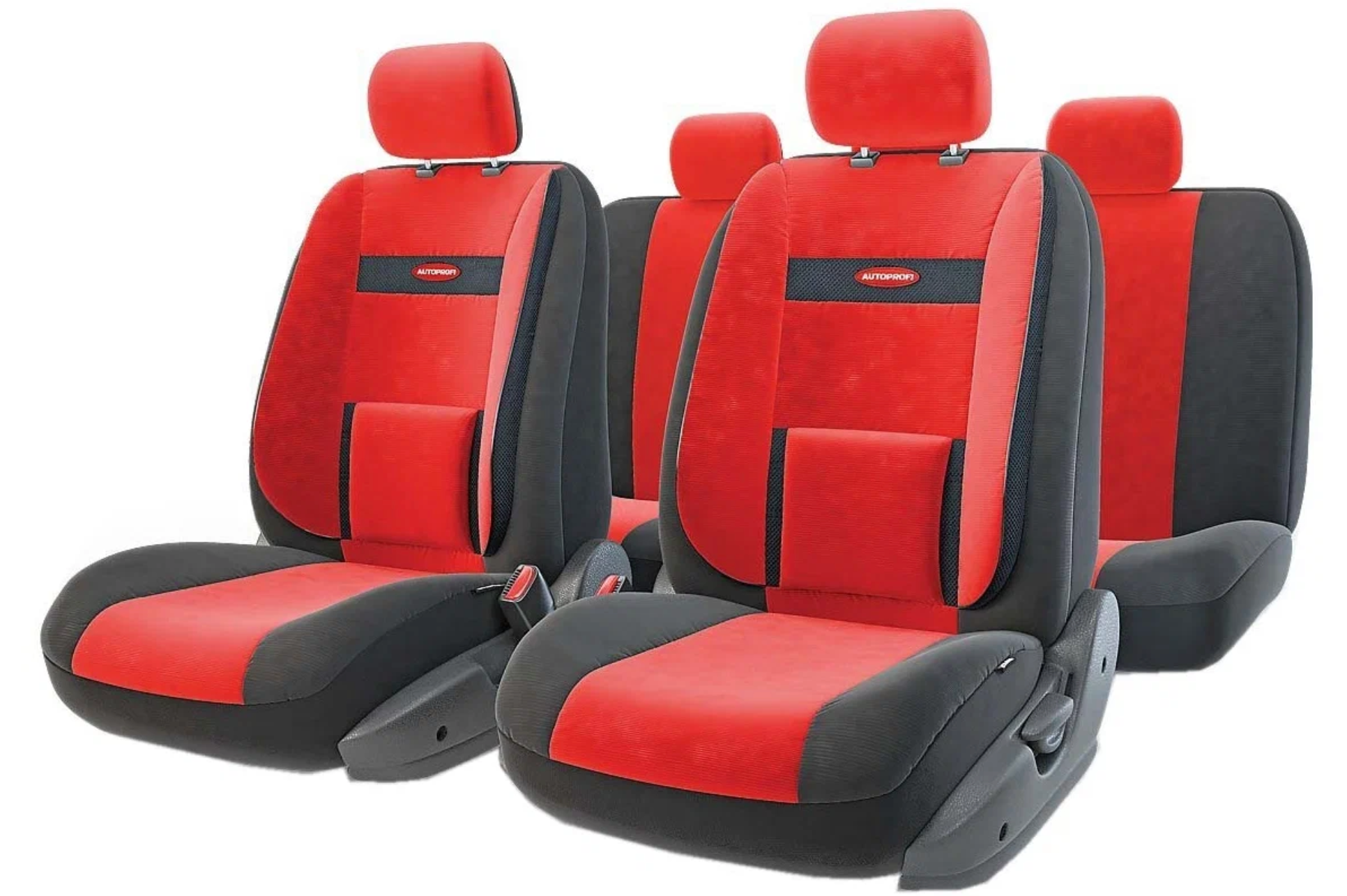 Комплект чехлов AUTOPROFI COM-1105, черный/красный