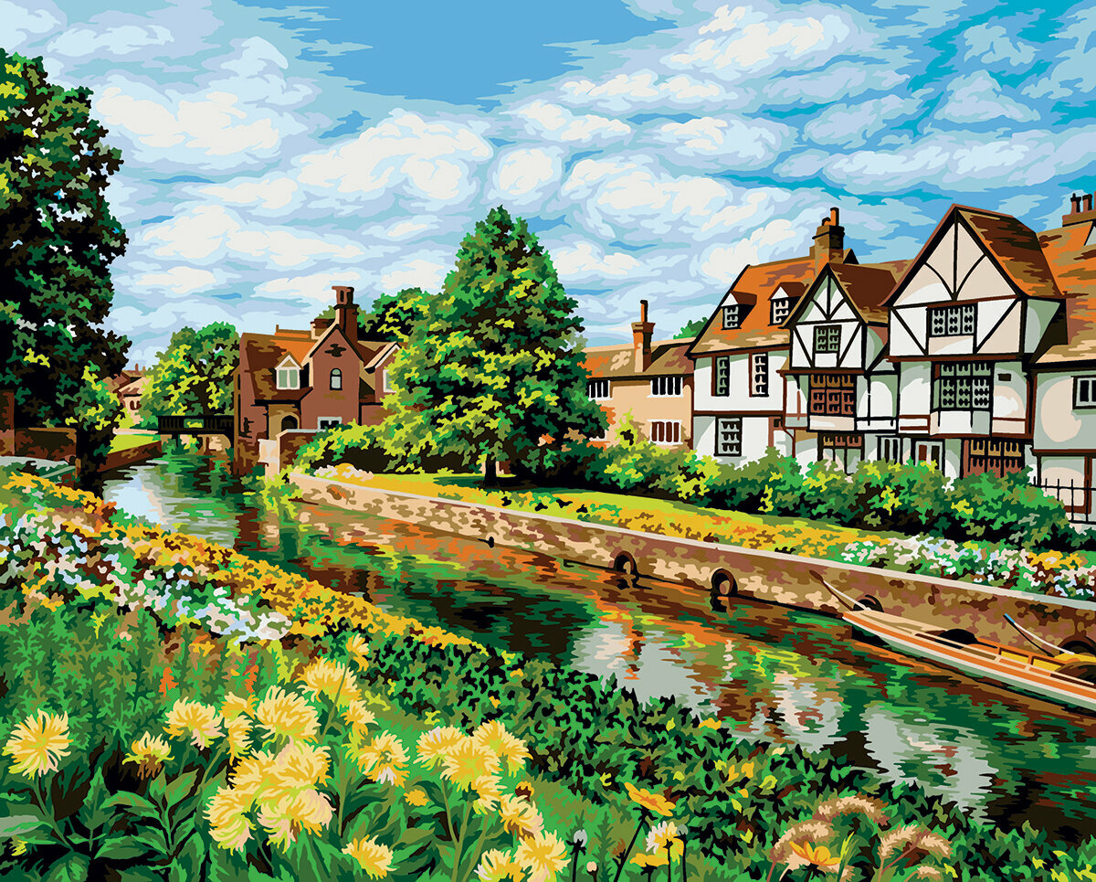 Фрея PNB/PLC-156-DL14 Набор раскрашивания по номерам цветной холст 50х40 см Европейский городок