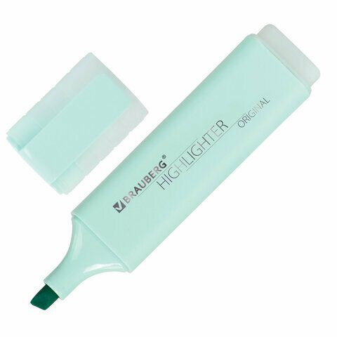 Текстовыделитель BRAUBERG "ORIGINAL PASTEL", бирюзовый, линия 1-5 мм, 151694