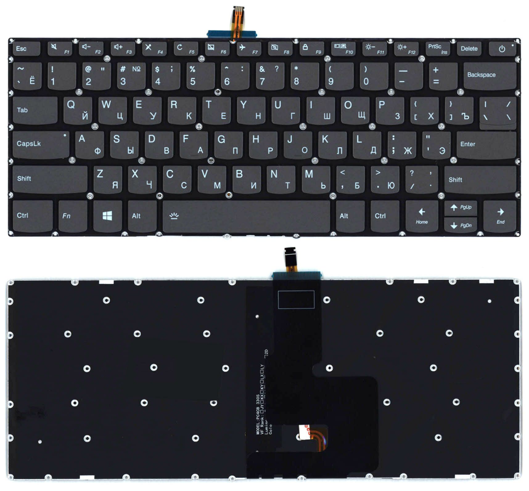 Клавиатура для ноутбука Lenovo Ideapad S145-14API черная с подсветкой