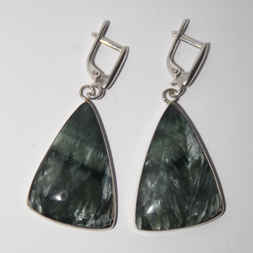 Серьги, серафинит