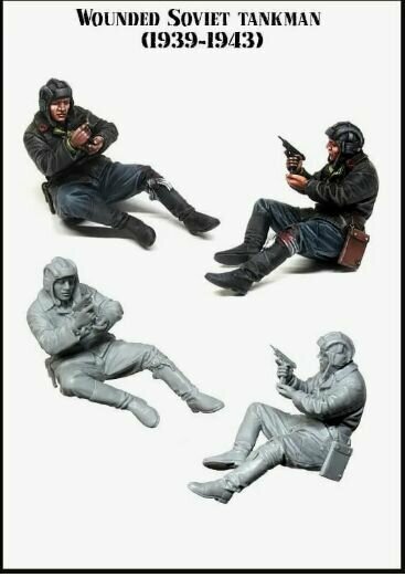 EM-35168 - Wounded Soviet tankman ( 1939 - 1943 ) фигура для моделирования Evolution miniatures масштаб 1/35