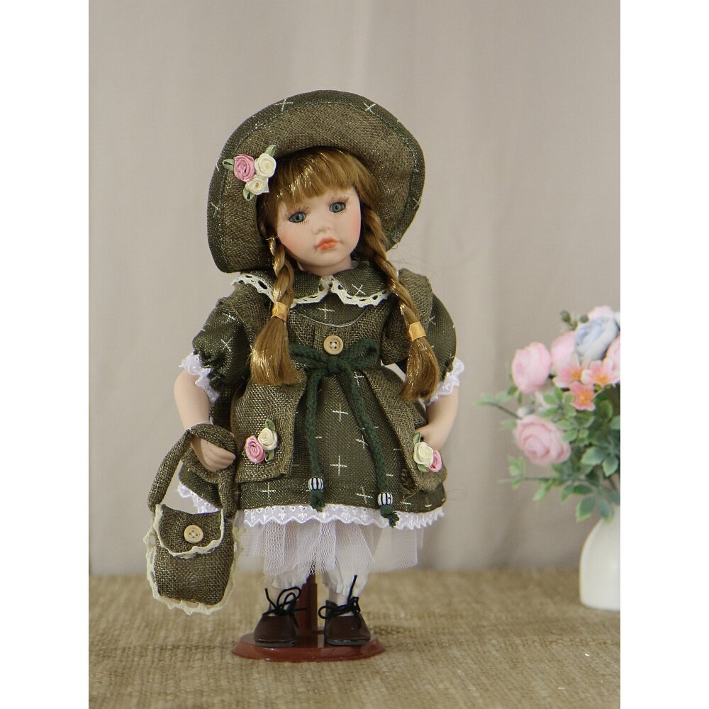 Polly Dolls YF-12639 Кукла фарфоровая 12- на подставке polly dolls