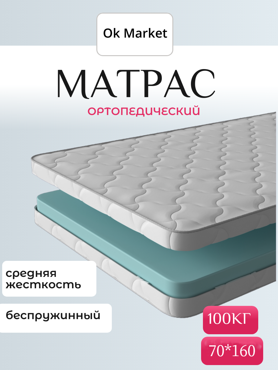 Матрас 70х160 беспружинный