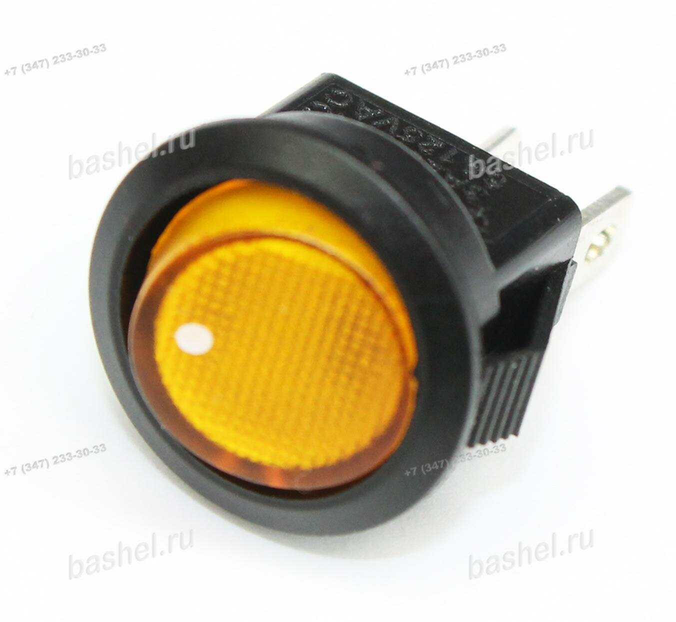 Выключатель SMRS-101-2 круг, 2PIN, ON-OFF, жёлтый