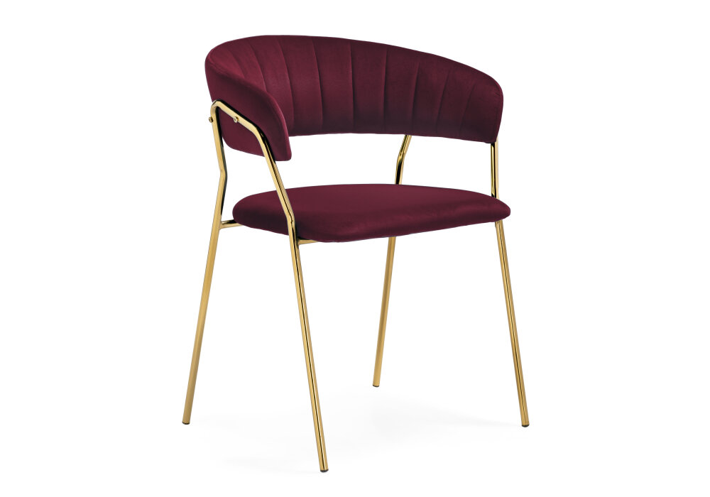 Стул на металлокаркасе Woodville Kamelia 1 wine red/gold Размеры: Высота 790мм Глубина 520мм Ширина 600мм