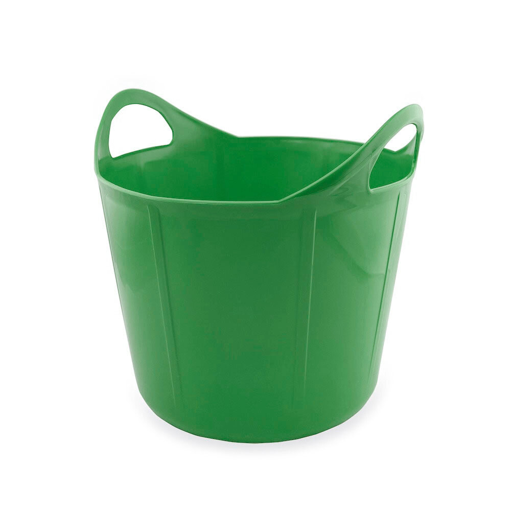 Кормушка-ведро 28 л для лошадей, коров, коз, овец Suevia (Германия) гибкая, пищевой пластик, темно-зеленая