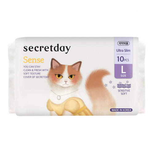 Прокладки гигиенические Secret Day Sense, размер L, 10 шт