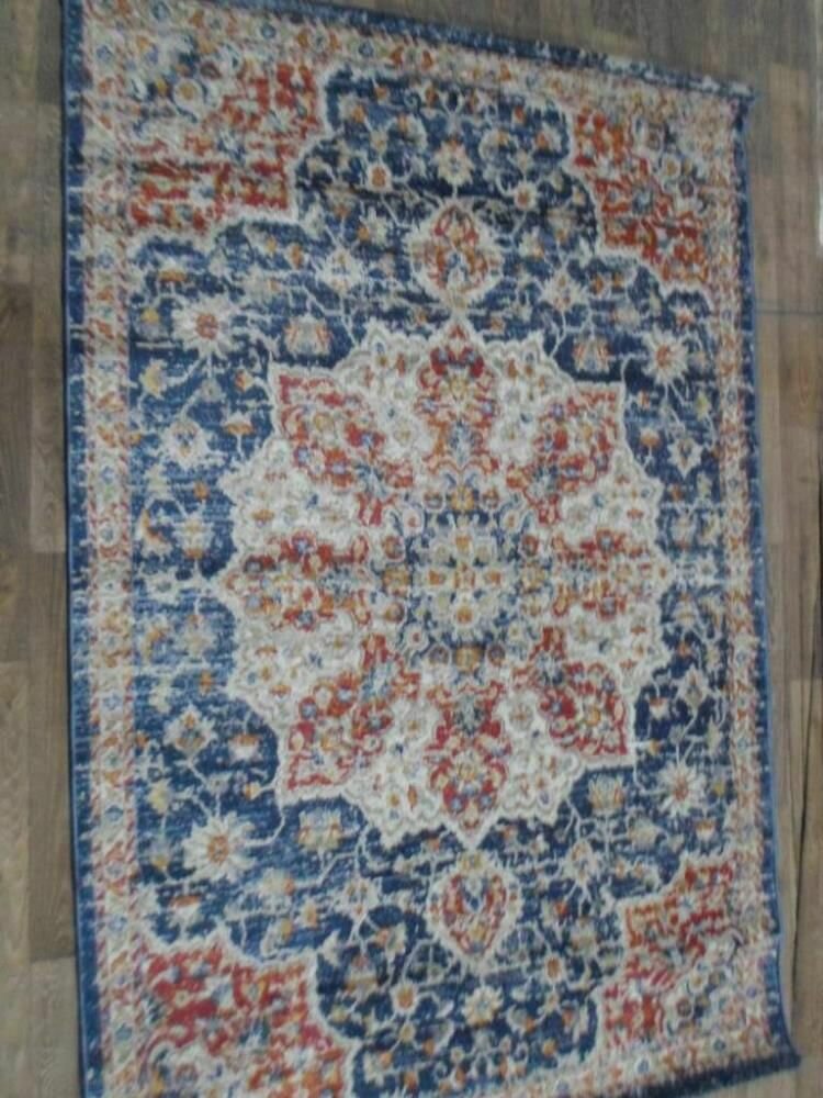 Ковер Классический КРС Престиж Eva BTS B125A , цвет Бордовый; Синий, из нитей Фризе, основа хлопок, размер 2 м на 3 м, вес 7,8 кг