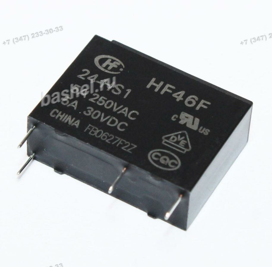 RELAY HF46F/24-HS1F, Реле, HONGFA, (управление 24vDC, 1вкл. гр, 5А на гр, потребление 0.2W)