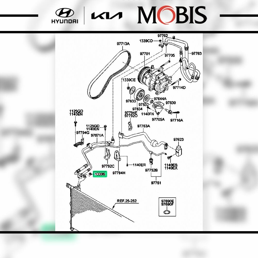 Гайка 10шт. Hyundai Solaris, H350, I20, Ix55, Kona, Matrix, Sonata, Tucson Veloster / арт. 1339606007K / бренд MOBIS