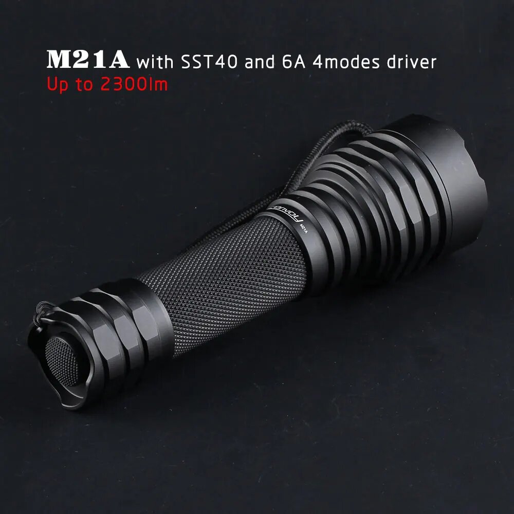 CONVOY M21A Фонарик LED Белый Black, 5000K, 4 modes, No battery