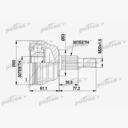 PCV1189 ШРУС AUDI A3 I/SKODA/GOLF III-IV/PASSAT III-IV 1.4-2.9 91- нар.