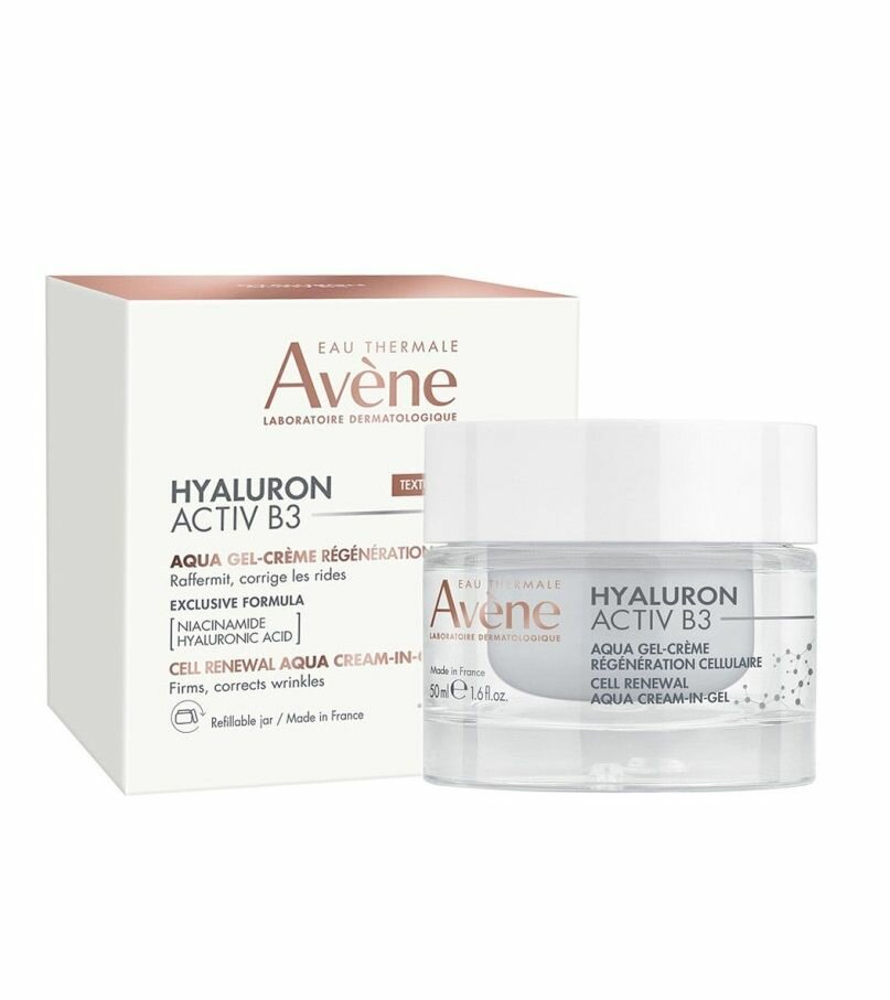 Avene Аква-гель Гиалурон Актив B3 50 мл - дневной уход 2 в 1 (крем+сыворотка), невесомая текстура