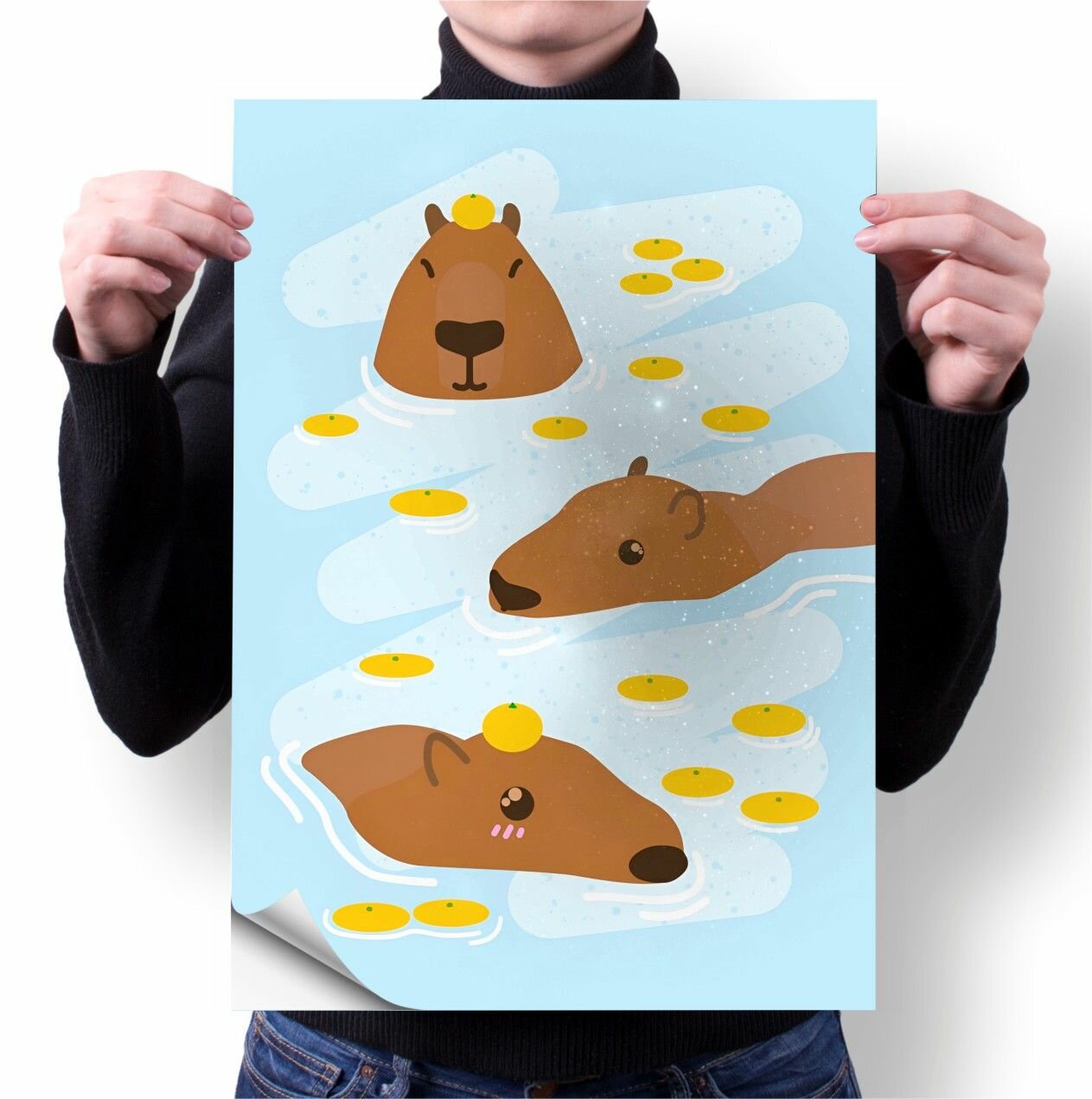 Плакат А3 принт "Capybara v2, Капибара" - v0019