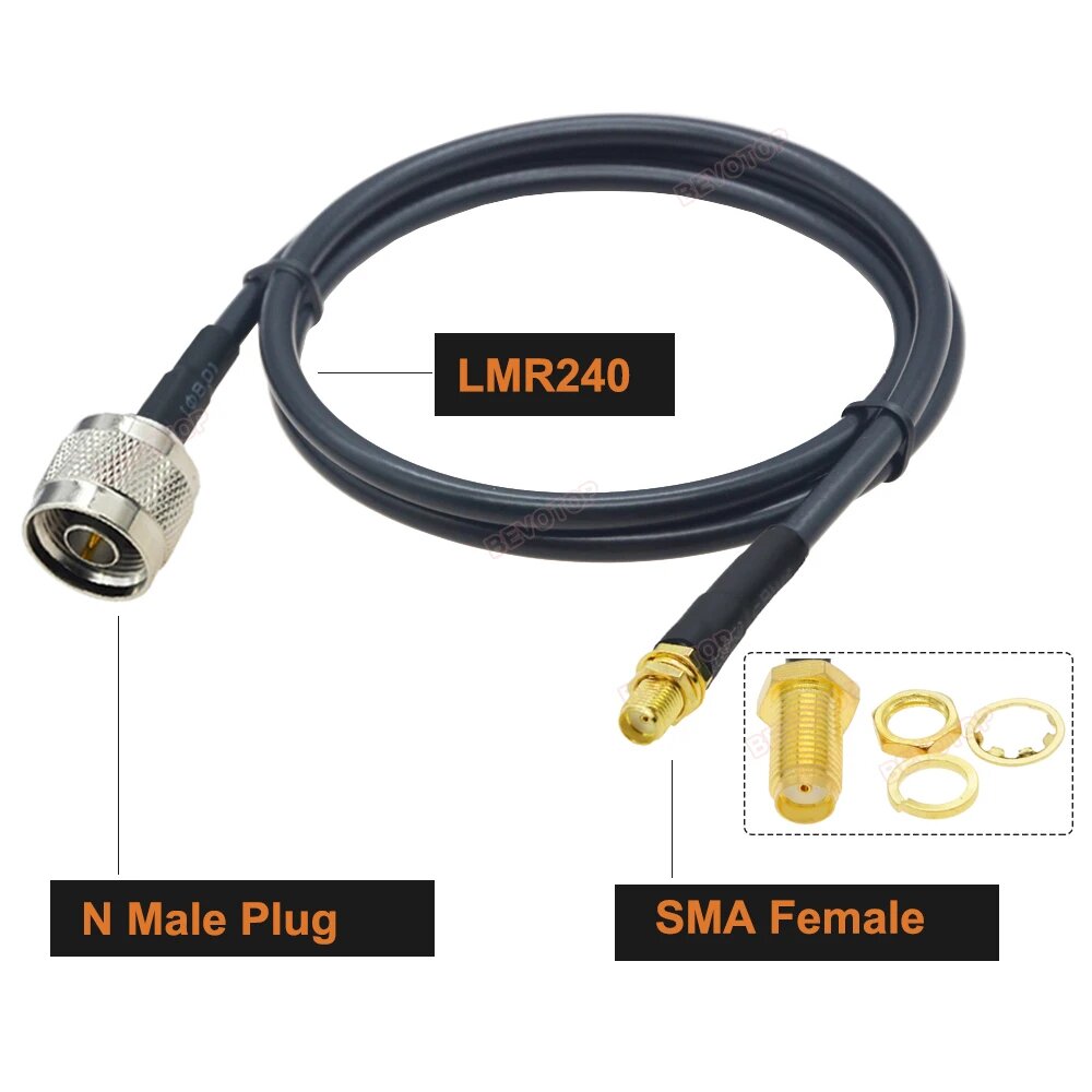 BEVOTOP BT1391-LMR240 кабель LMR240 N-SMA 50 Ом 1M, N Male to SMA F