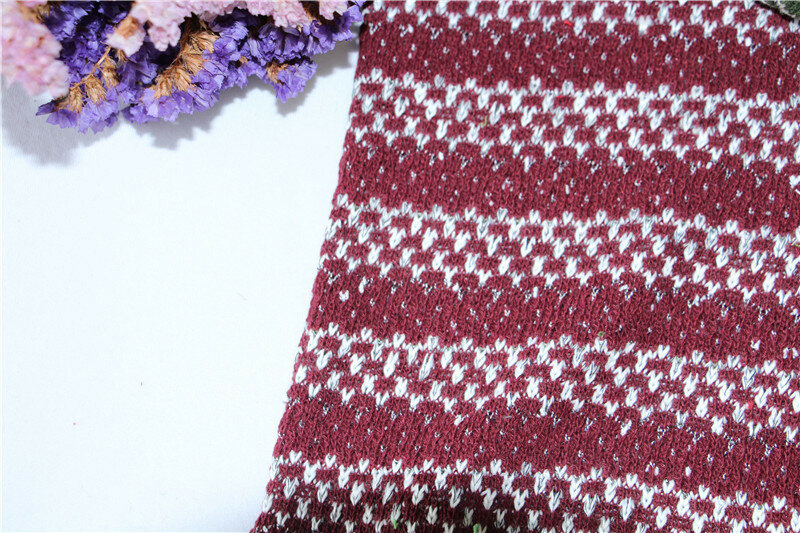 Ткань JIAYI, жаккард, вязаная, вышивка, полиэстер 90%, хлопок 10%, темно-бордовая