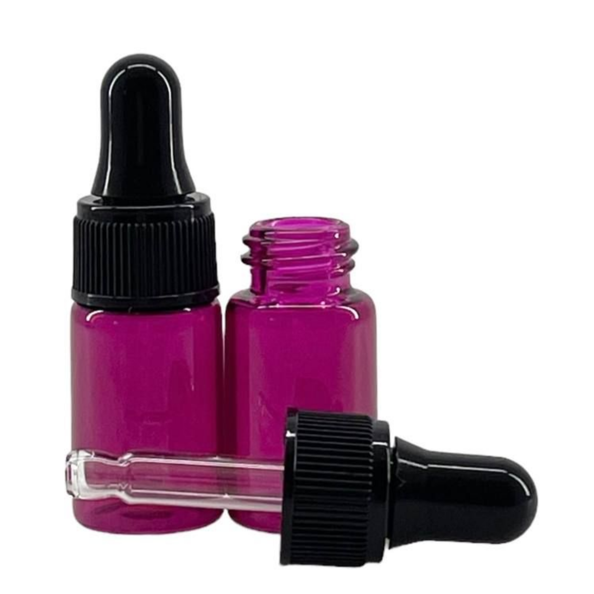 Набор пипеток для эфирных масел, флакон 3 мл, 15 штук, малиновое стекло