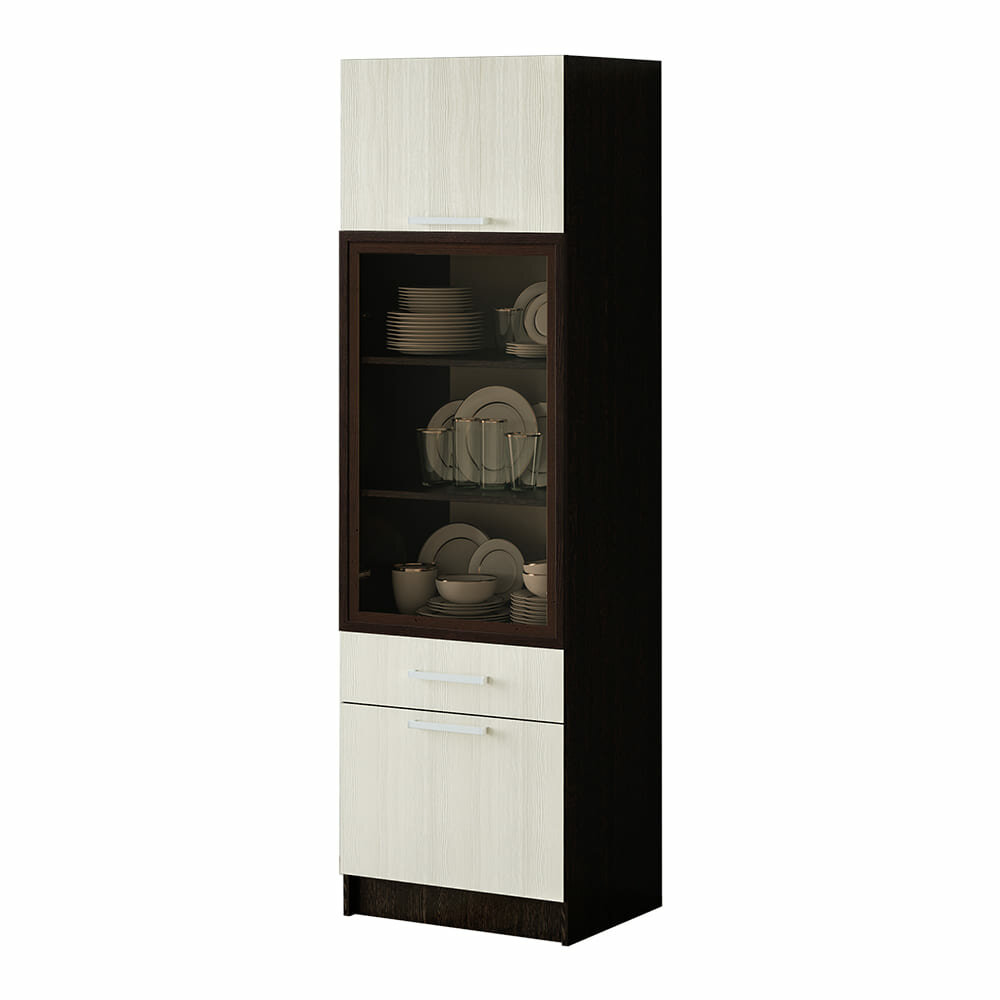 Шкаф-пенал для посуды Фиестав гостиную 60,0х199,0х45,6 см, венге/лоредо