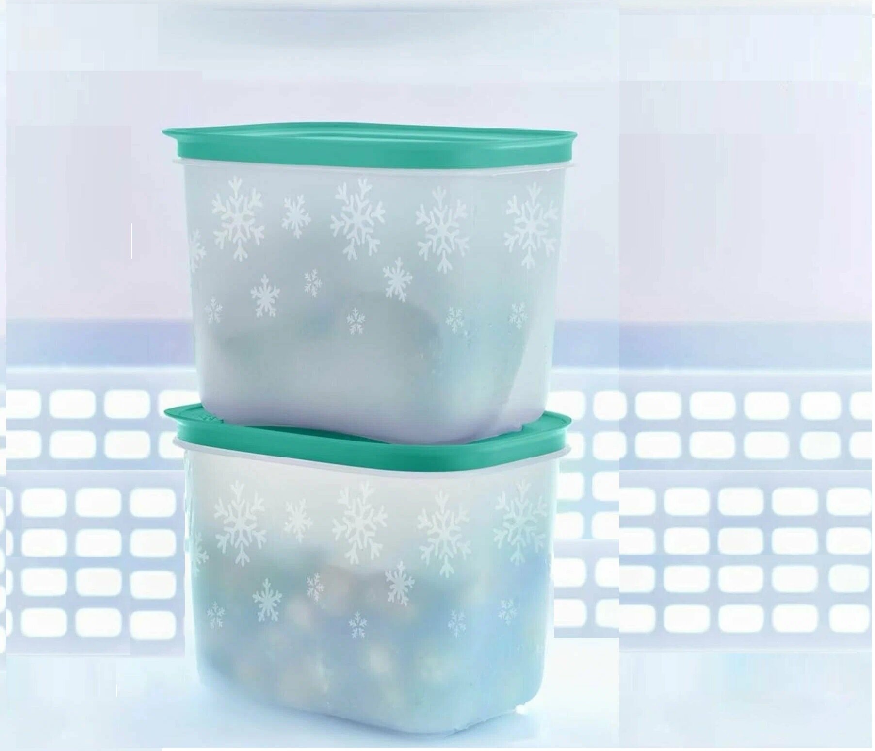 Охлаждающие лотки 1,1л 2шт бирюзовая крышка Tupperware для заморозки зелени, бульона, овощей, ягод