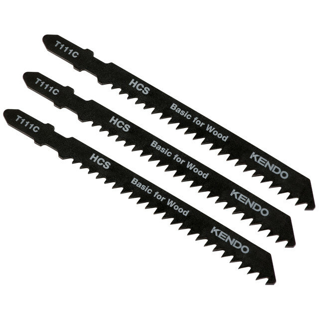 Пилки KENDO T111C для электролобзика, для дерева, фигурный и точный рез, 3 шт