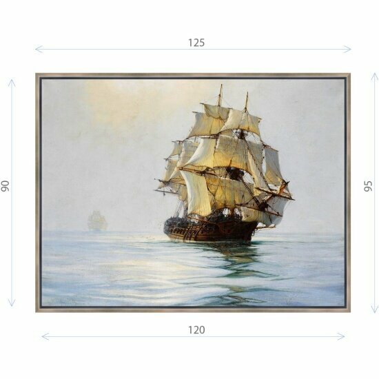 Картина Декор Депо Монтегю Доусона Парусное судно Матовый холст в раме 95х125 см