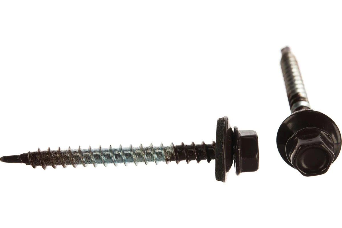 Качественный крепеж кровельный саморез коричневый 4,8×51 мм RAL 8017 55 шт 0300121