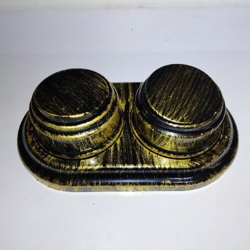 Комплект выключатель 1-клавишный открытой установки Ретро с двухместной рамкой, цвет бронза