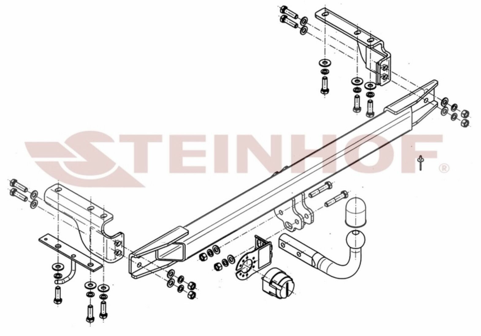 Фаркоп на Volvo XC70 2000-2007 (паспорт и сертификат в комплекте)(без электрики) Steinhof. V-288